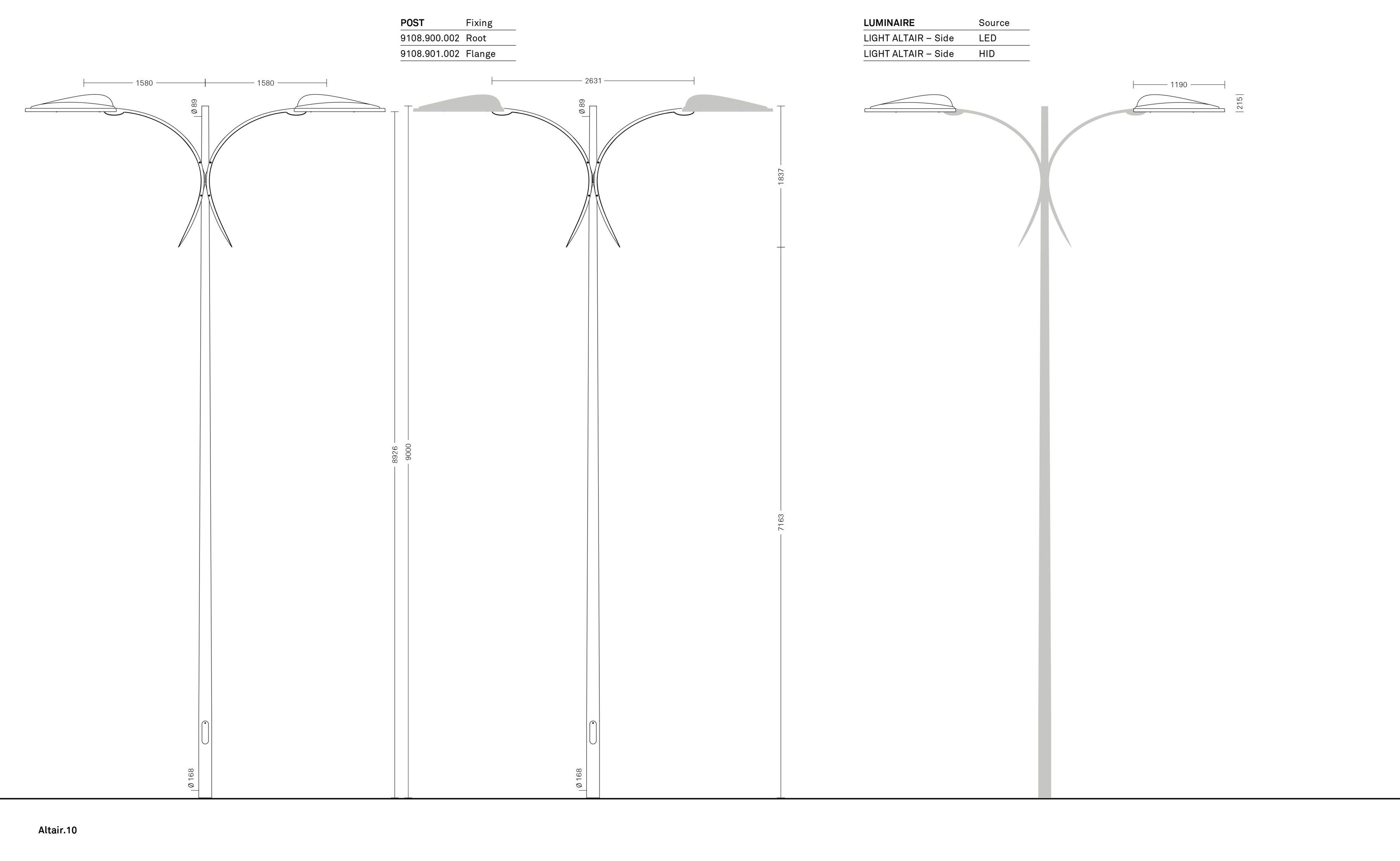 ALTAIR Poste de luz LED no pólo By Neri | design Gianpiero Lepreti