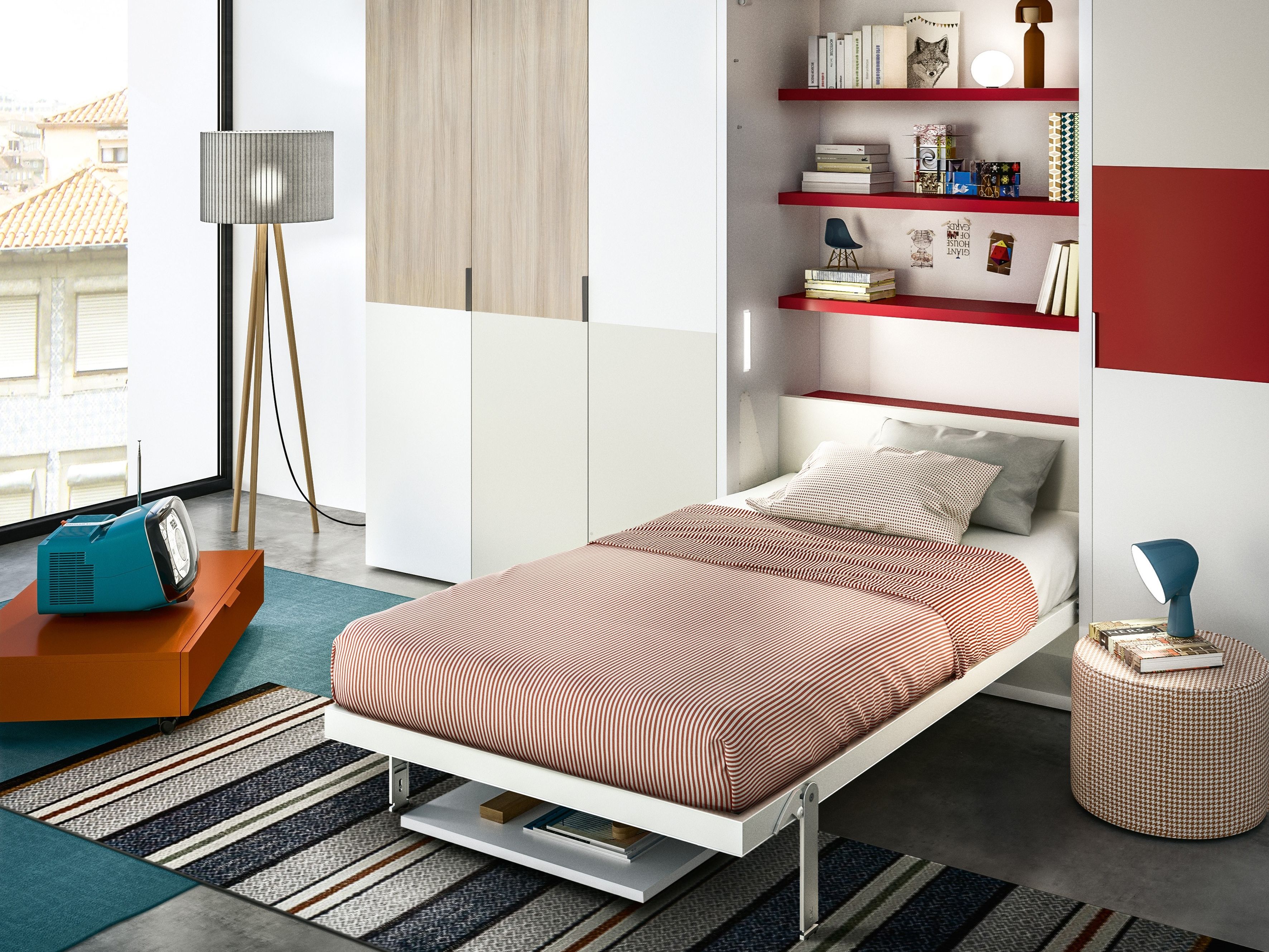 Cama simple convertible abatible de aglomerado ennoblecido ALTEA BOOK ...