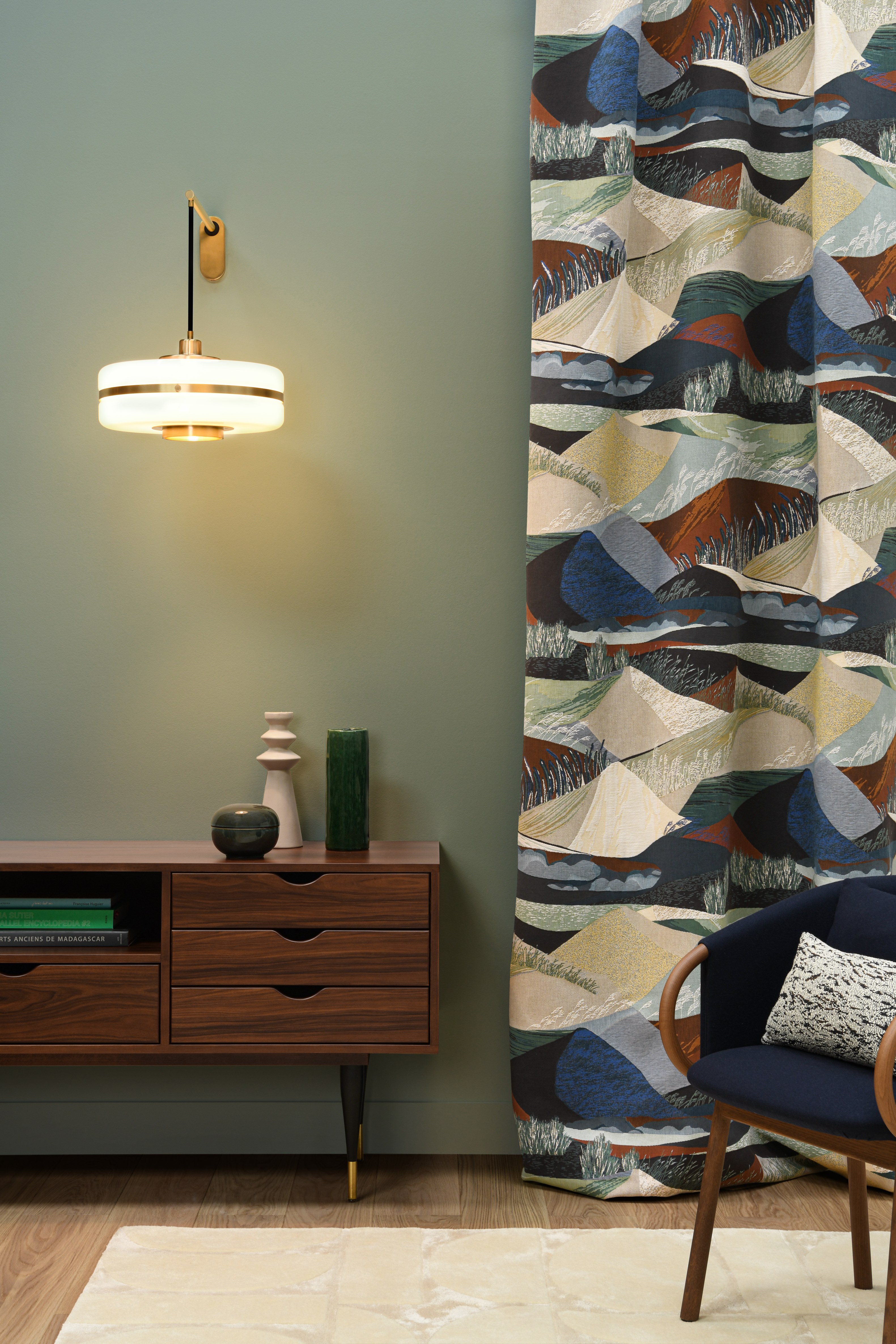 Cotton fabric with graphic pattern ALTITUDE By LELIEVRE