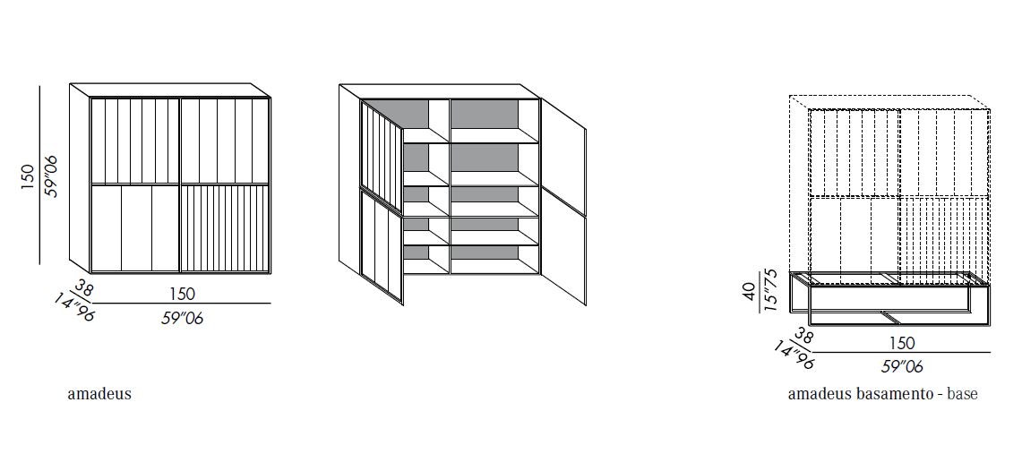 AMADEUS Wall cabinet with door By Meridiani | design Andrea Parisio