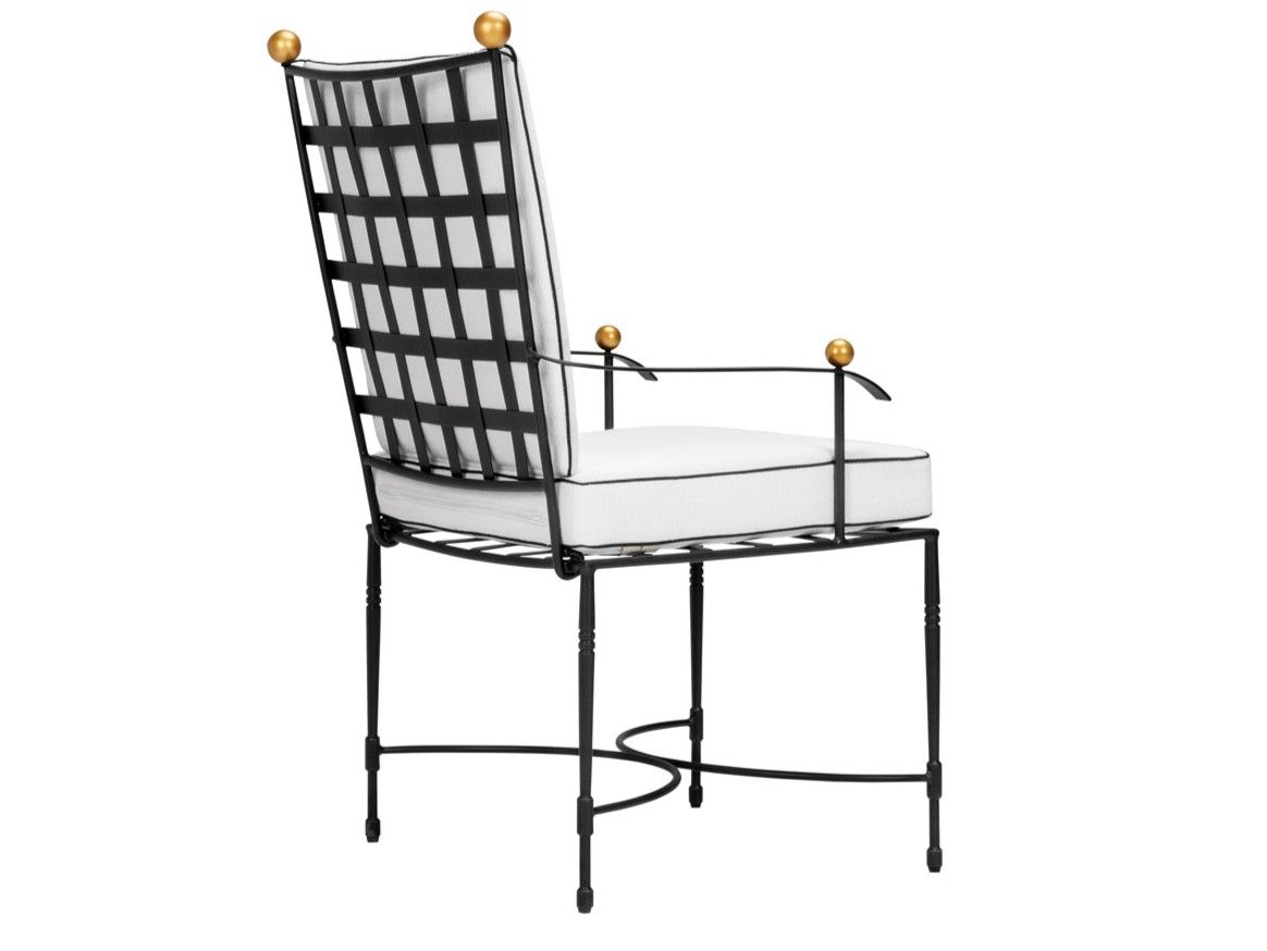 AMALFI Stainless steel garden chair with armrests By JANUS et Cie