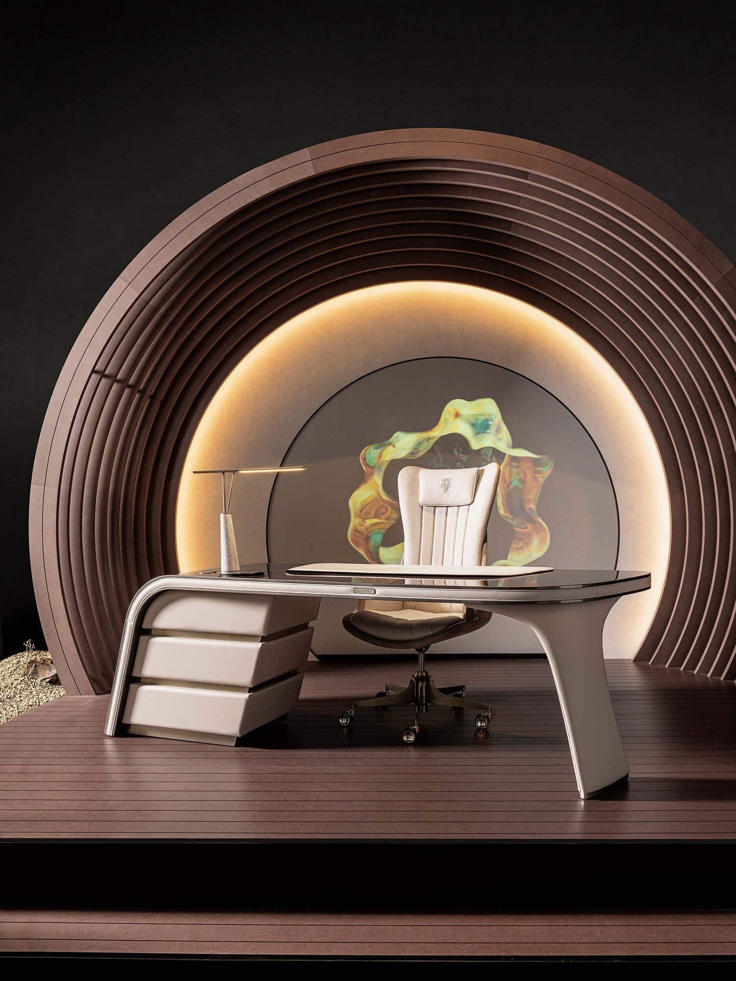 STARLIGHT Rectangular office desk with drawers By Visionnaire