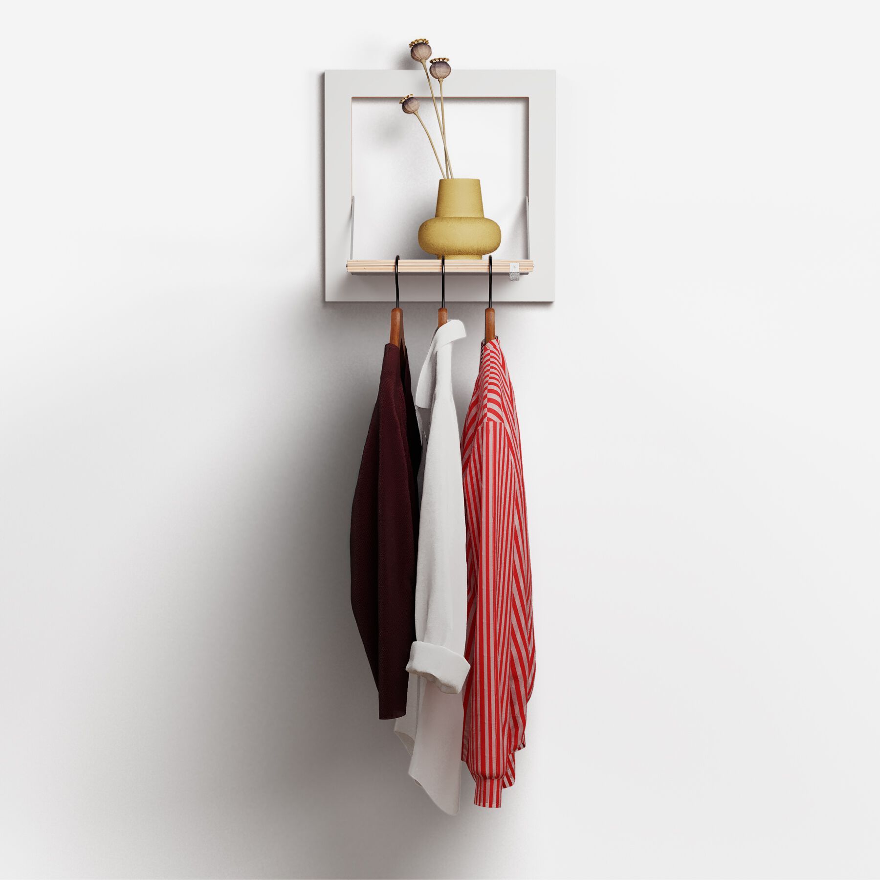 FLÄPPS HÄNGRAIL 40x40-1 - WHITE Coat rack By AMBIVALENZ