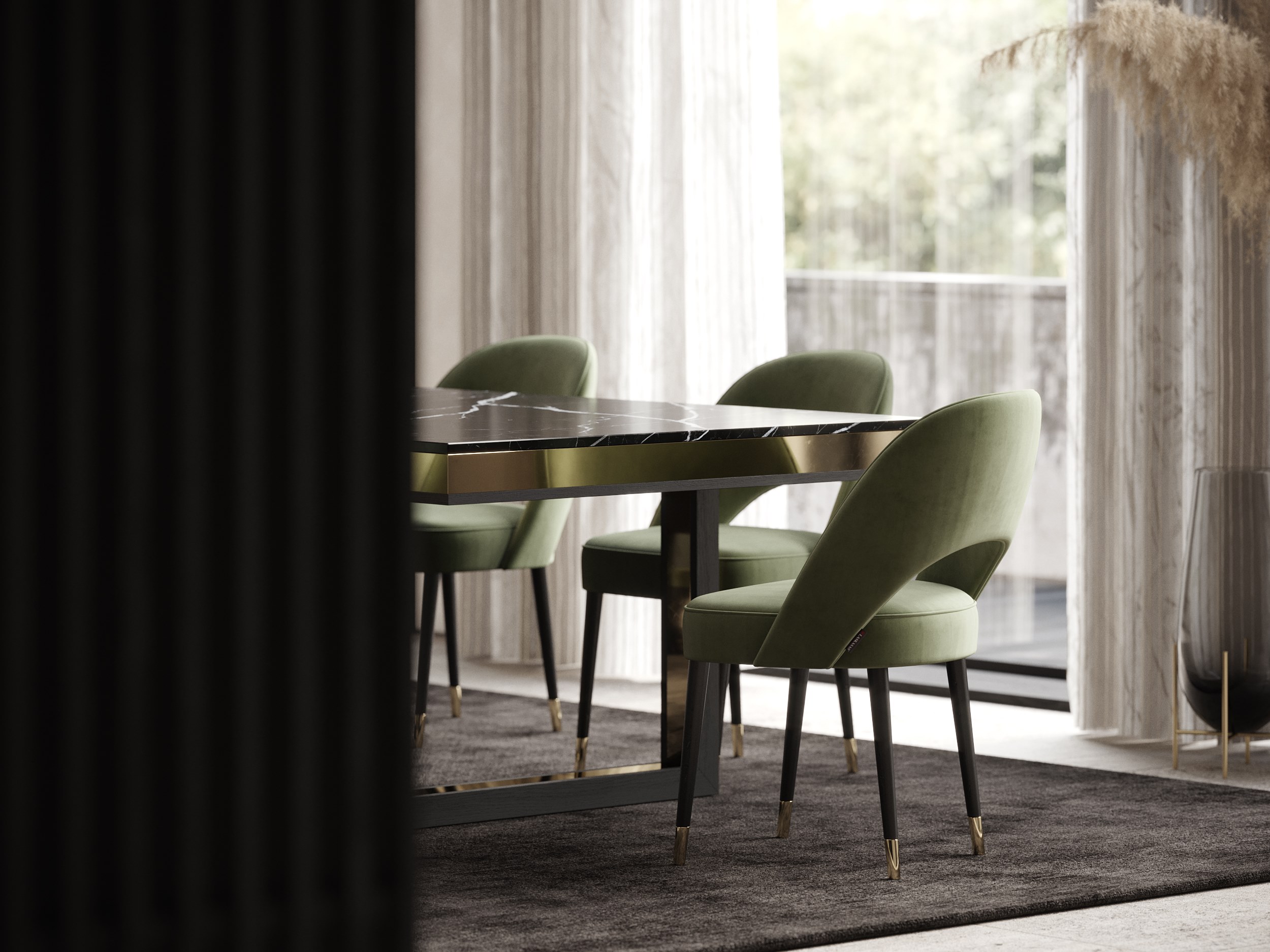 AMOUR | Fabric chair Upholstered velvet chair By Laskasas