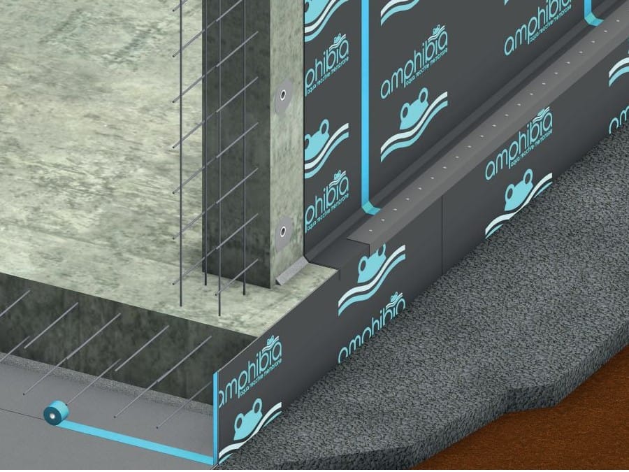 Sheaths for foundation and earth retaining wall AMPHIBIA™ AFTER CASTING ...