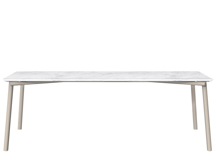 ANATRA Rectangular dining table with marble or ceramic top By JANUS et ...