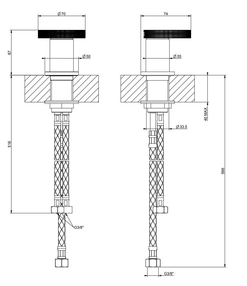 ANELLO | Deck-mounted remote control tap Anello Collection By Gessi