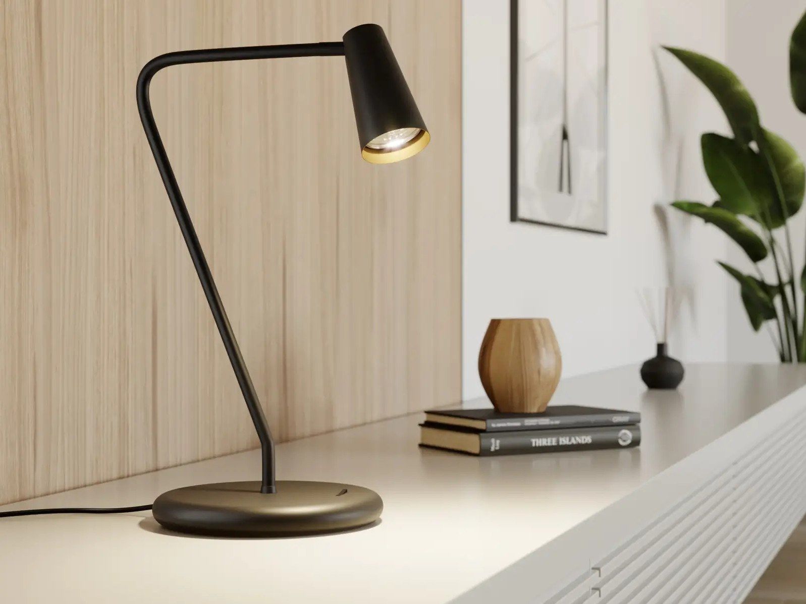 ANGELINA BLACK | Table lamp LED adjustable metal table lamp By Lucande ...