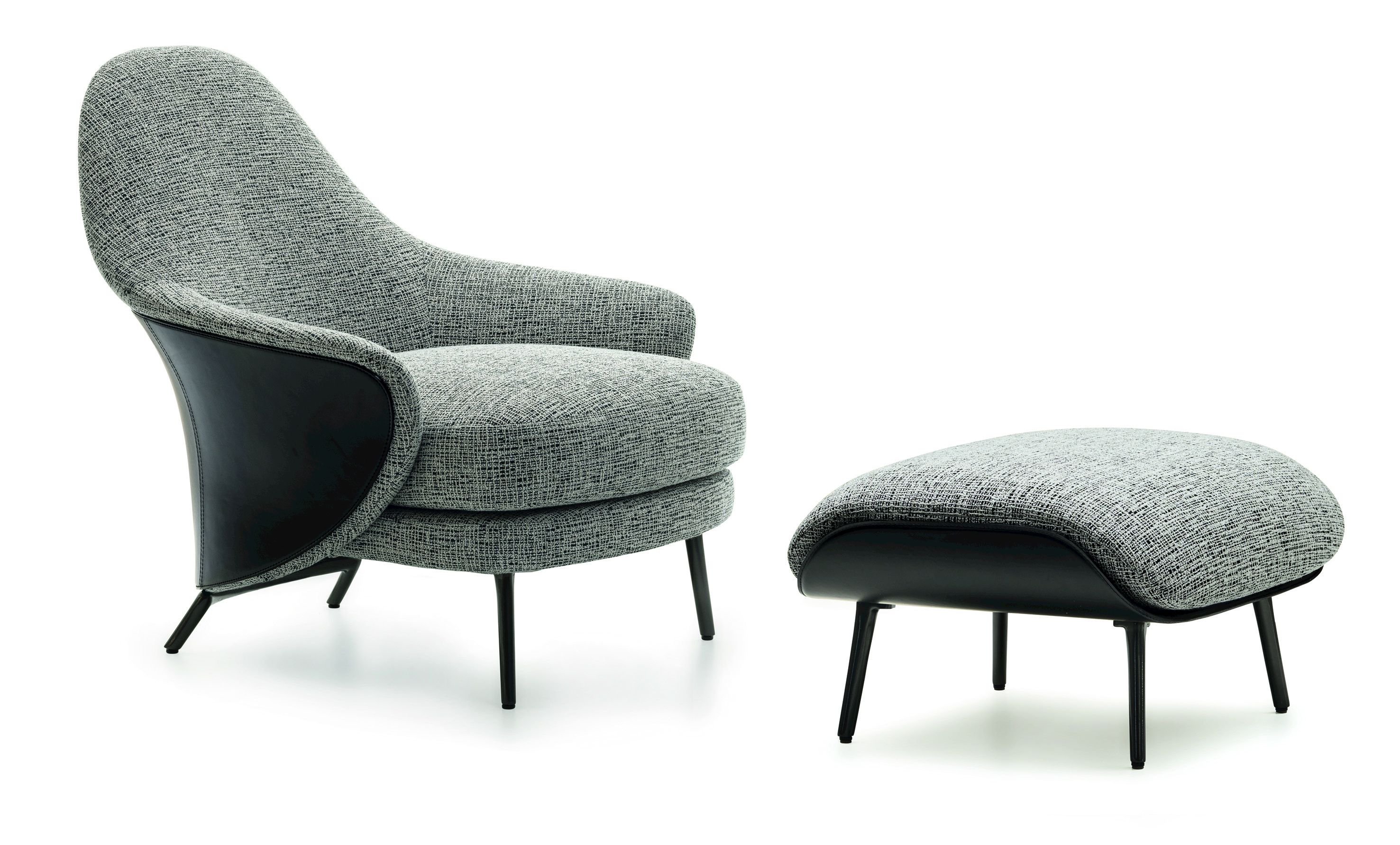 ANGIE Fabric armchair with footstool By Minotti | design GamFratesi