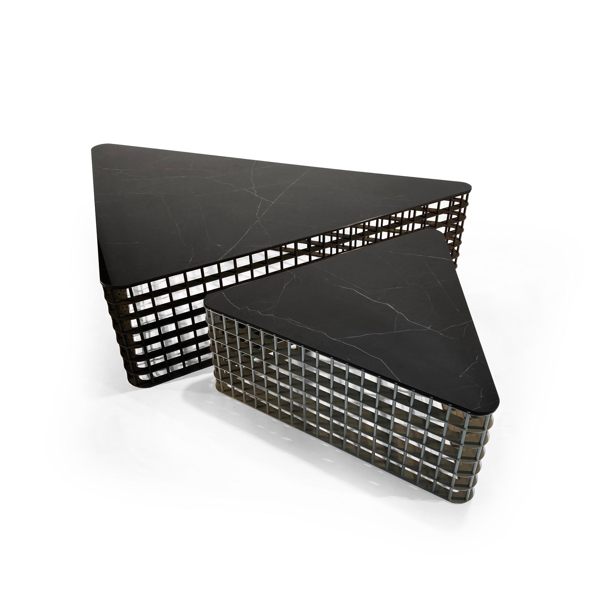 ANGLE Low triangular steel coffee table By Cobermaster Concept