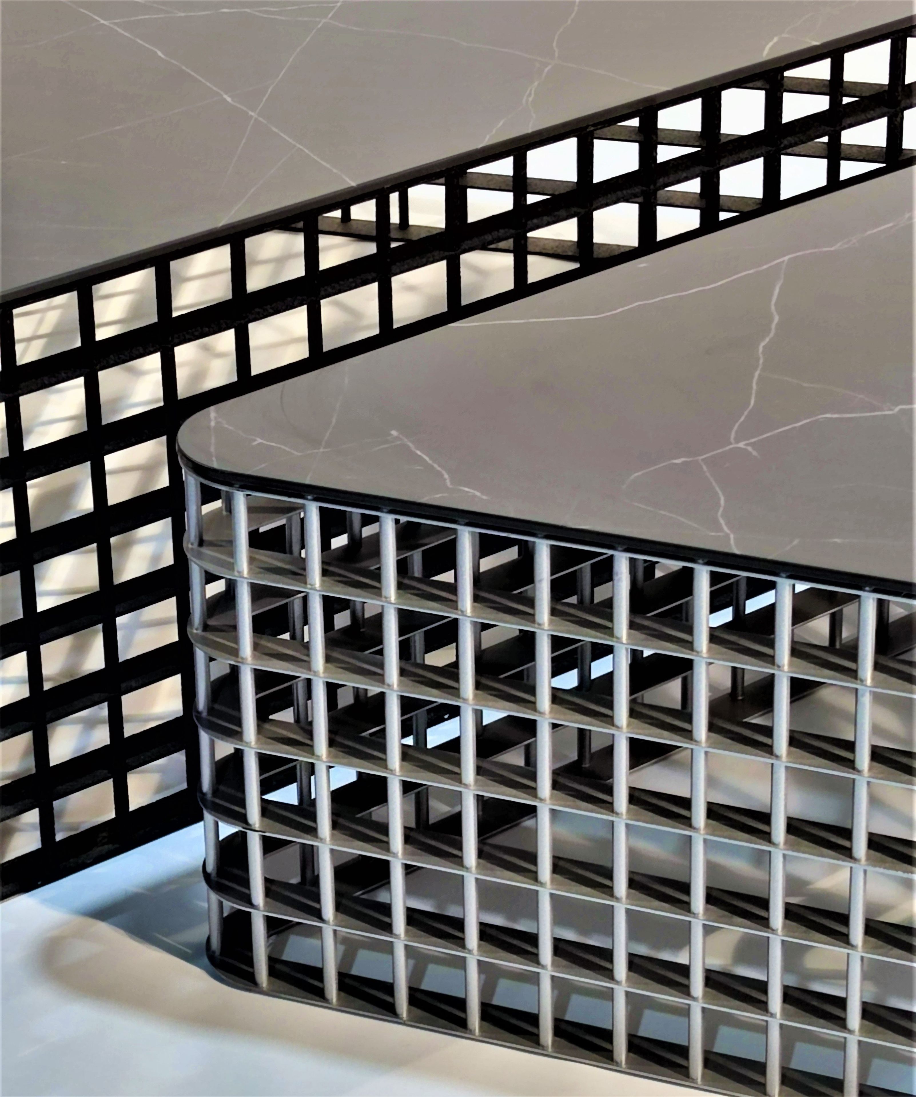 ANGLE Low triangular steel coffee table By Cobermaster Concept