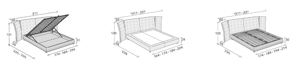ANGLE PARAVENTO Bed with high headboard By Flou