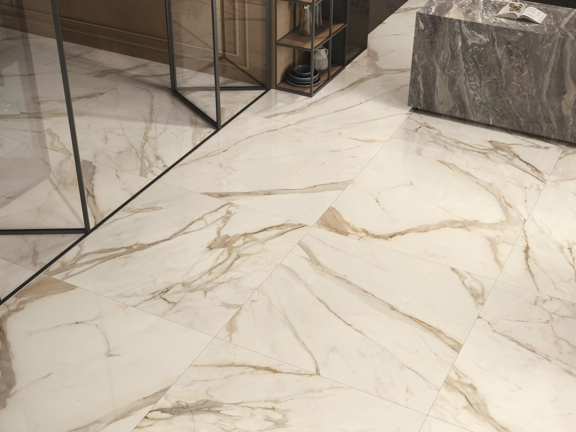 ANIMA FUTURA GOLDEN WHITE Pavimento/rivestimento in gres porcellanato effetto marmo By Ceramiche ...