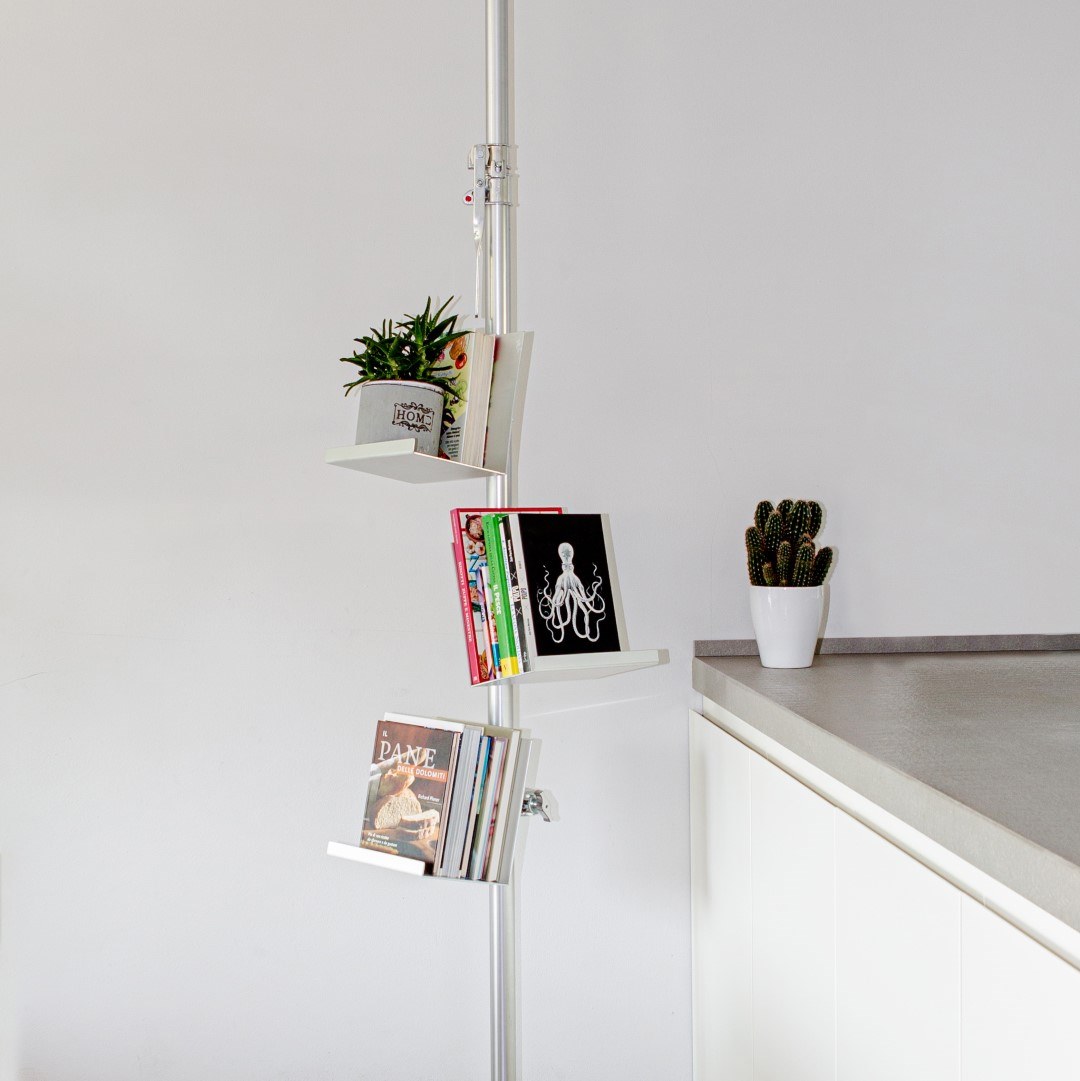 ANNA AUTOPOLE Floor-ceiling mounted Anodized aluminium bookcase By ALU ...