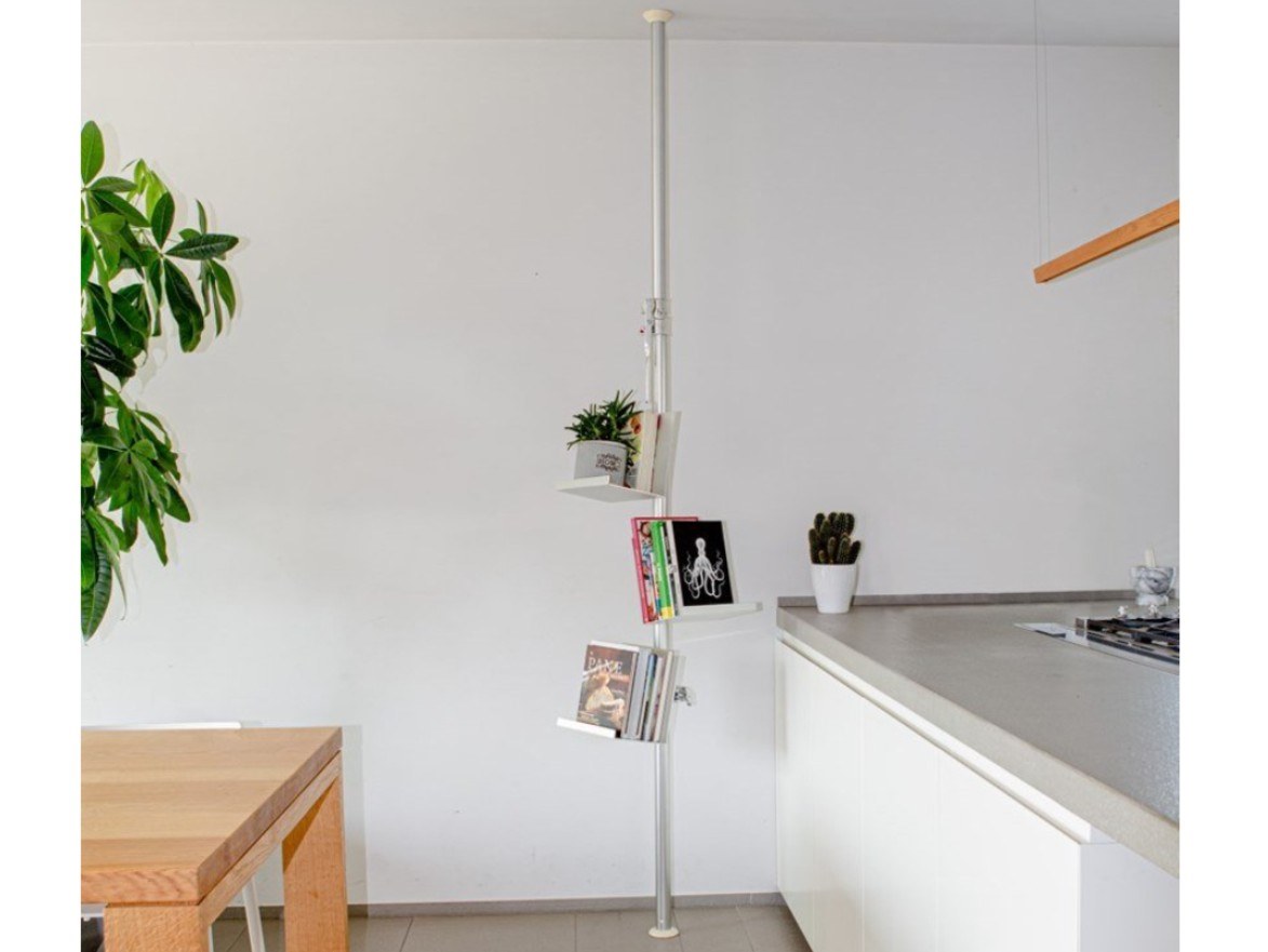 ANNA AUTOPOLE Floor-ceiling mounted Anodized aluminium bookcase By ALU ...