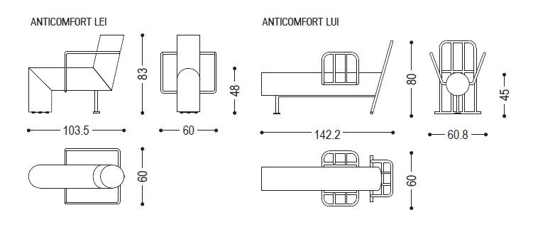 ANTI-COMFORT LEI & LUI 休闲椅 By Riva 1920 | design Andrea Branzi