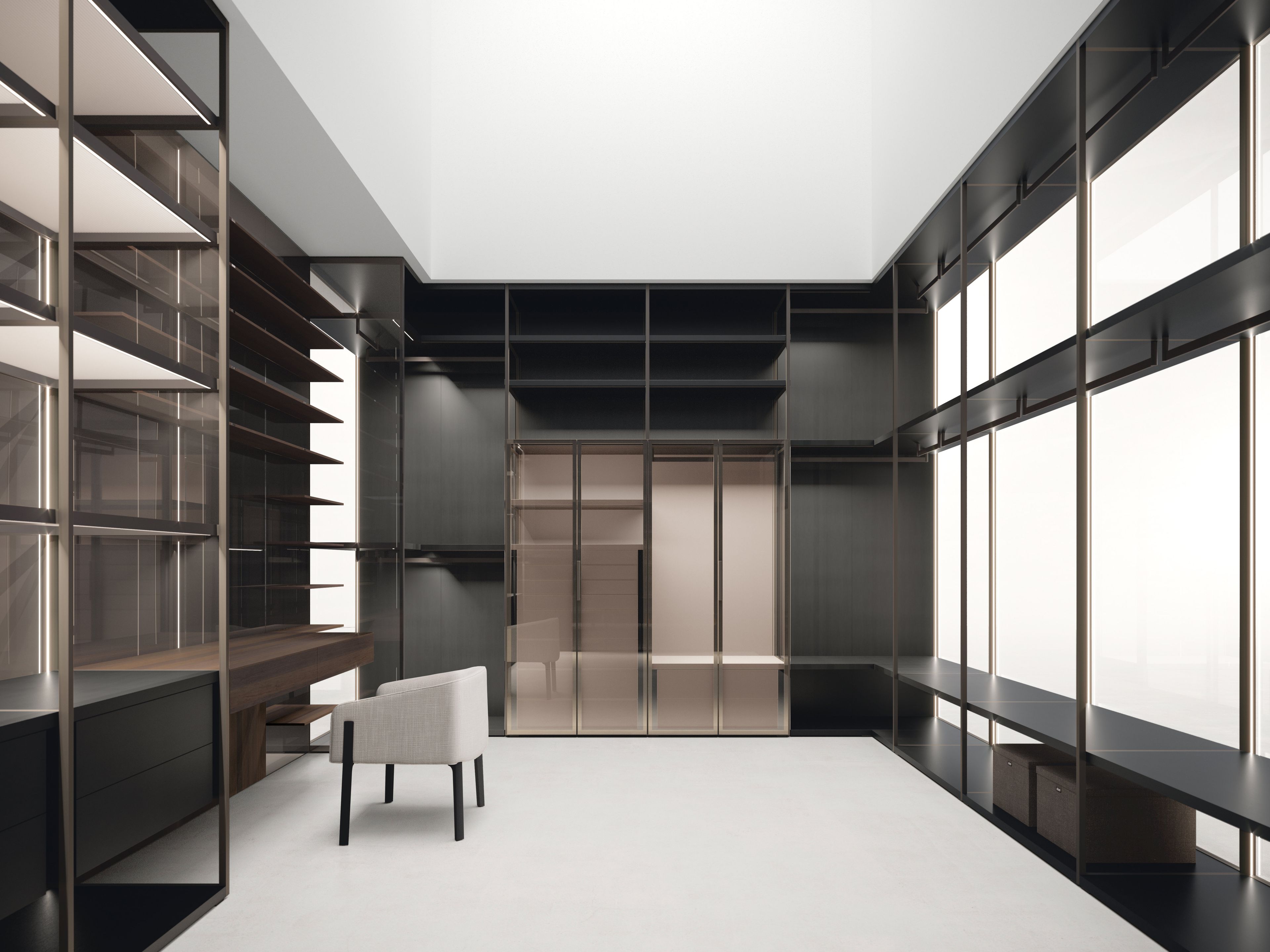 ANTIBES Partition system / walk-in closet By Boffi | design Piero Lissoni