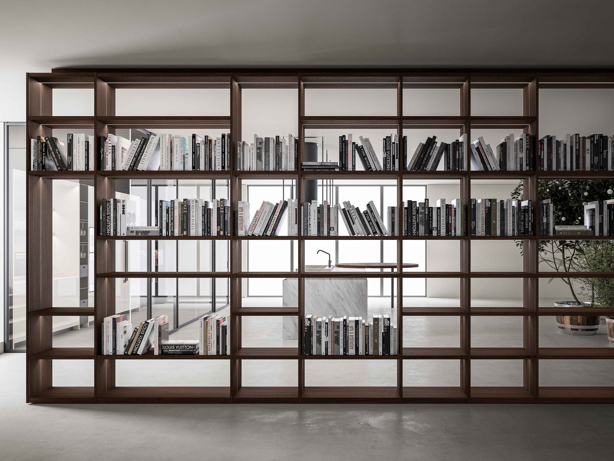 ANTIBES SYSTEMS Open bookcase with built-in lights By Boffi | design ...