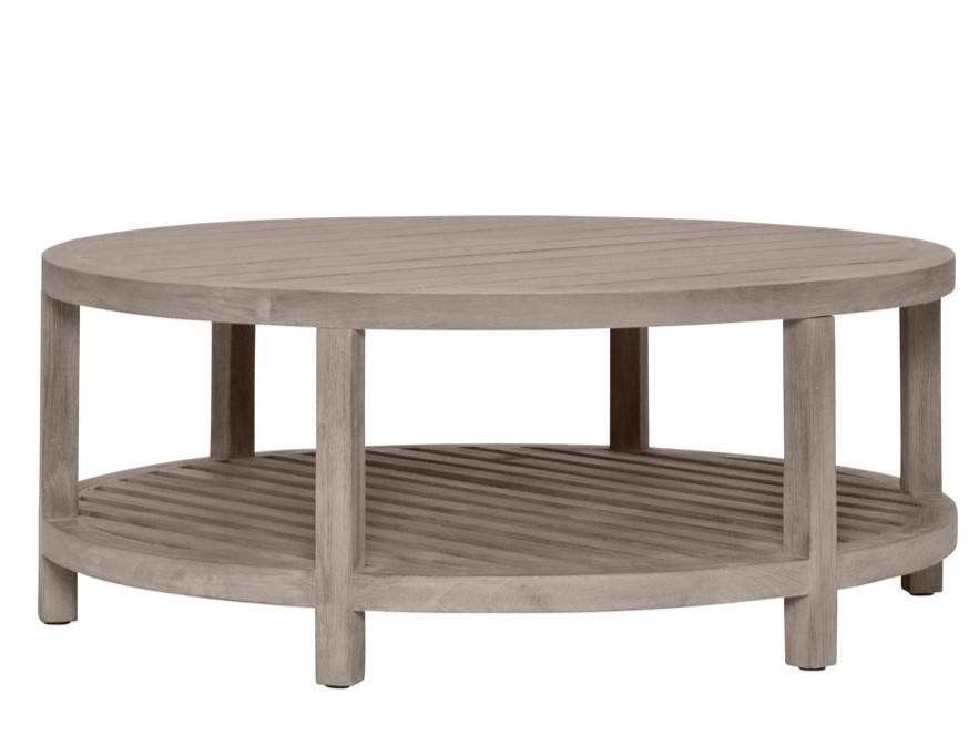 ARBOR Round teak coffee table By JANUS et Cie | design Janice Feldman