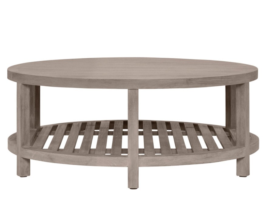 ARBOR Round teak coffee table By JANUS et Cie | design Janice Feldman