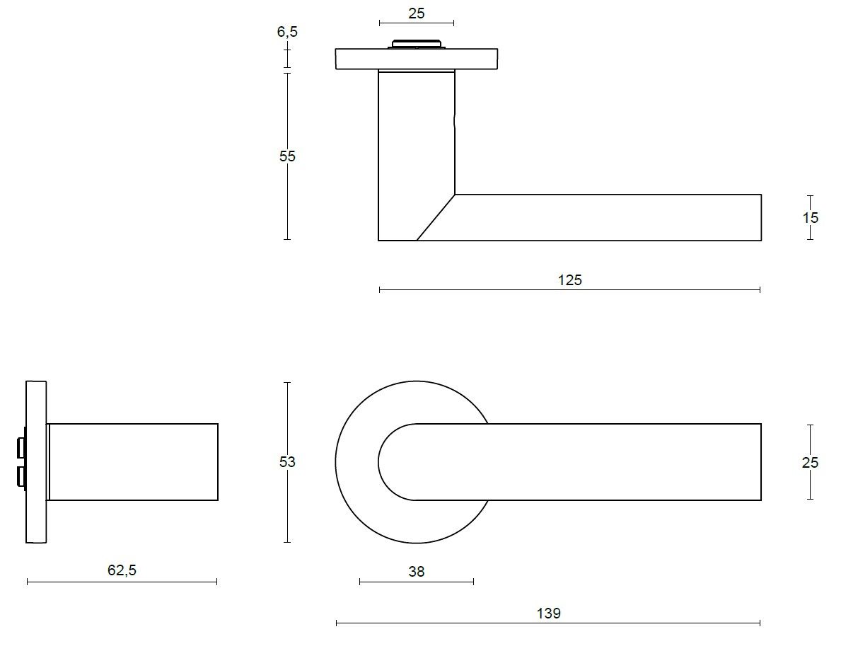 ARC - PBA100-G IN Stainless steel door handle on rose By Formani ...