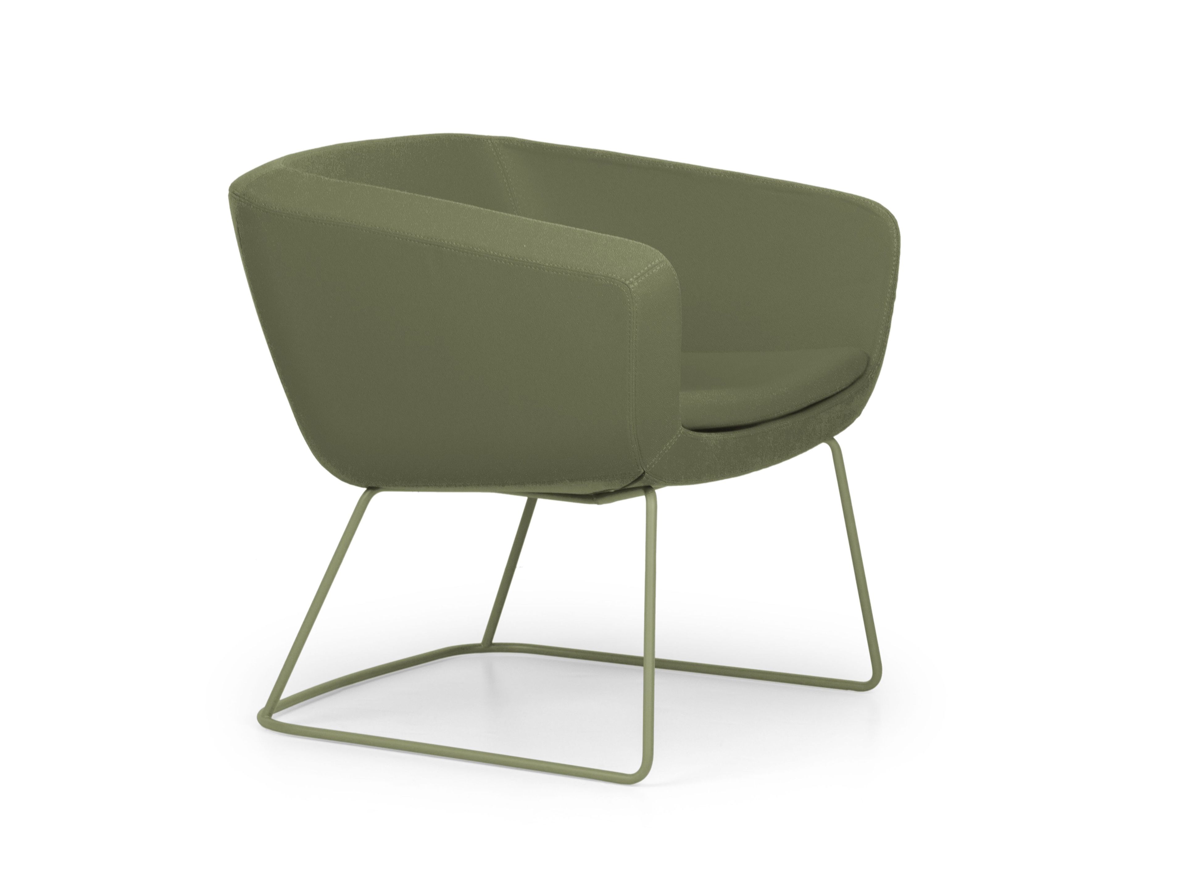 ARCA LOUNGE Sled base easy chair with armrests By True Design