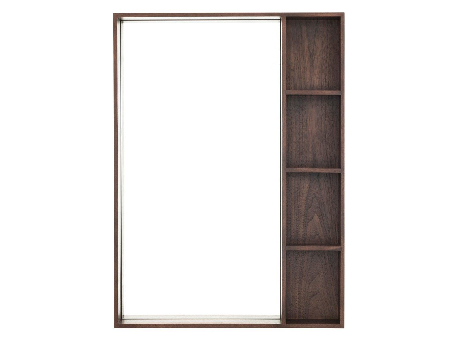 ARCA MEDIUM | Walnut mirror Rectangular wall-mounted walnut mirror with ...