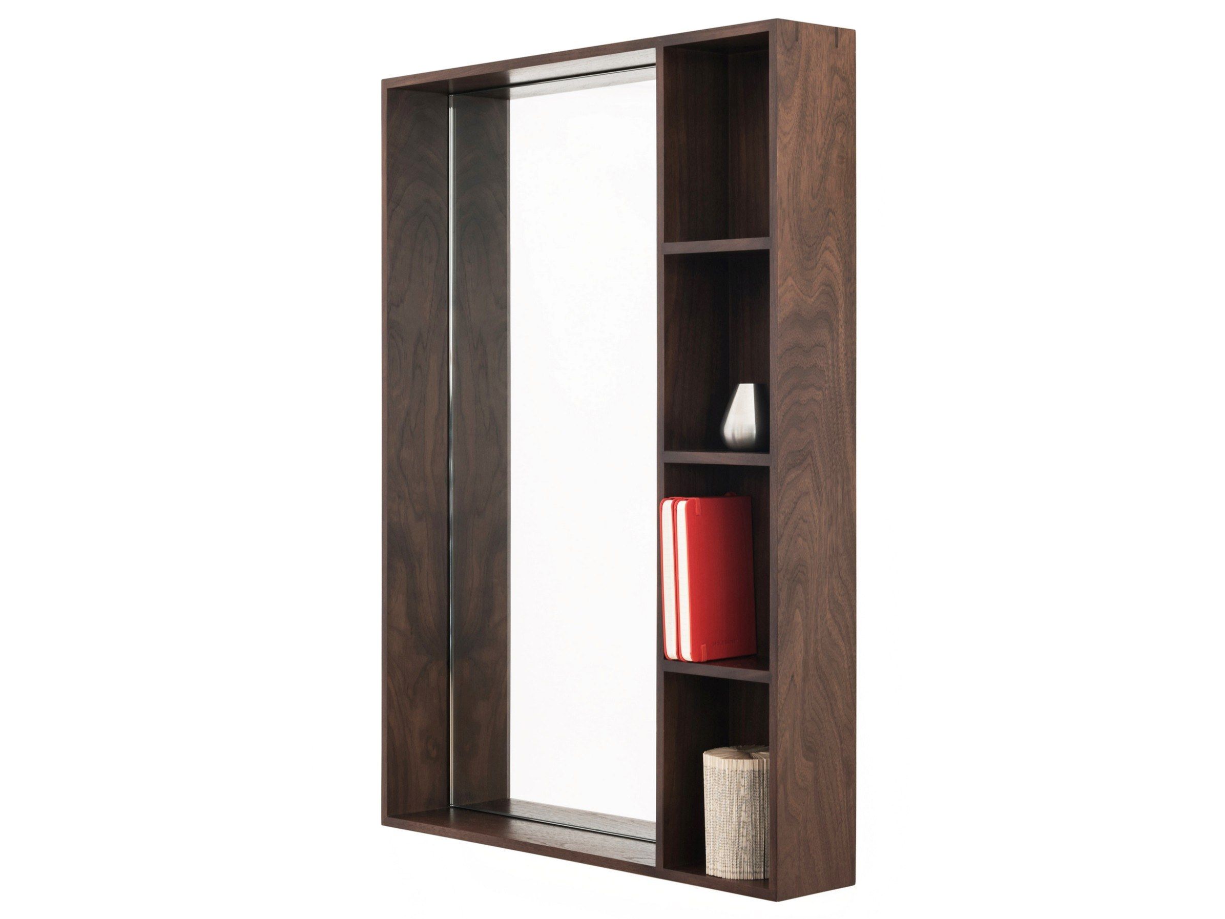 ARCA MEDIUM | Walnut mirror Rectangular wall-mounted walnut mirror with ...