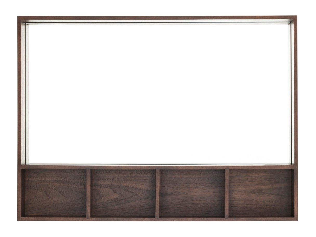 ARCA MEDIUM | Walnut mirror Rectangular wall-mounted walnut mirror with ...