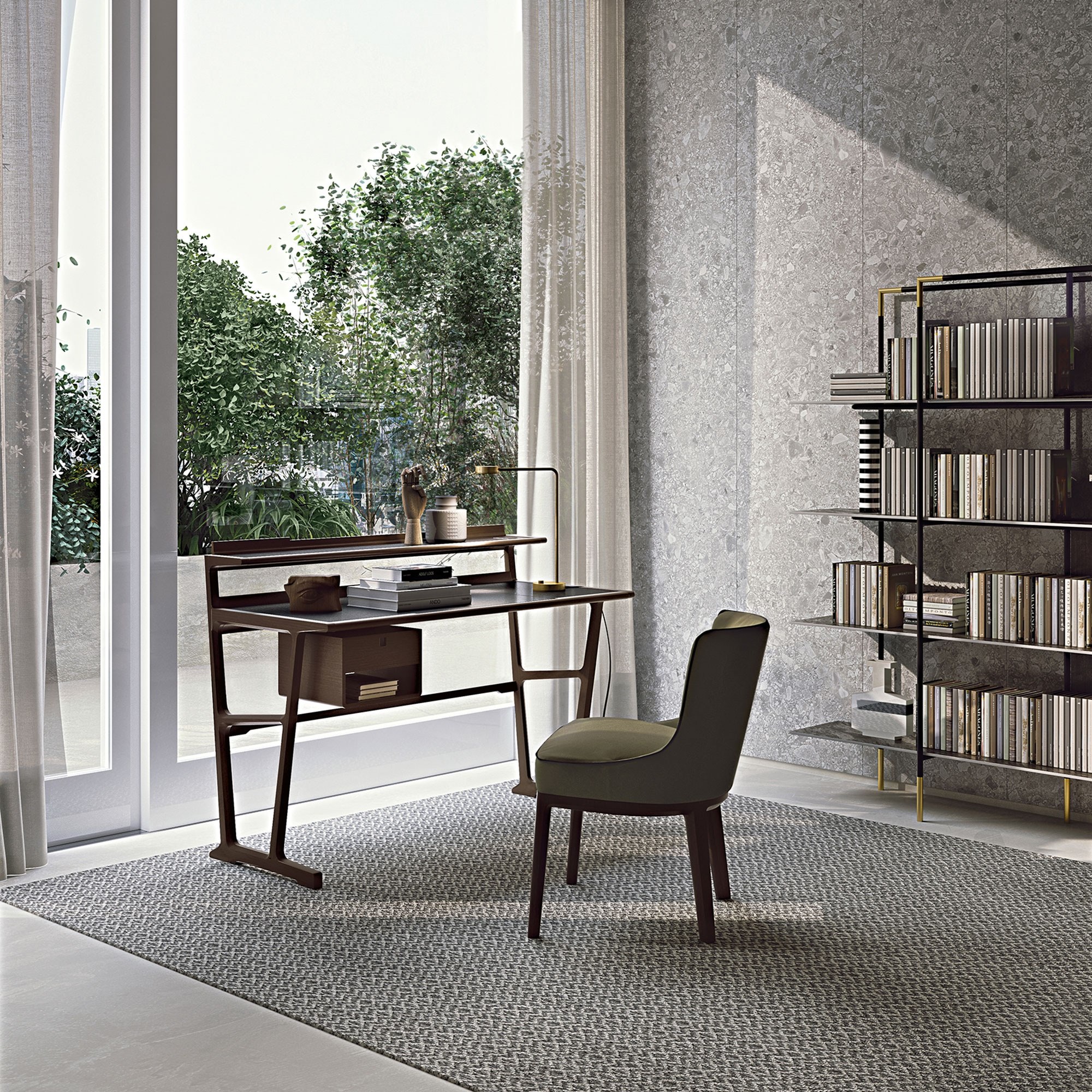 ARCHÈ Solid wood secretary desk By Frigerio | design Umberto Asnago