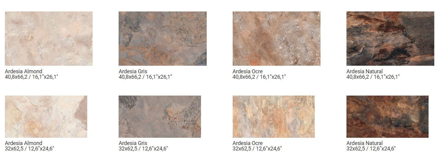 ARDESIA Glazed porcelain stoneware wall/floor tiles with stone effect ...