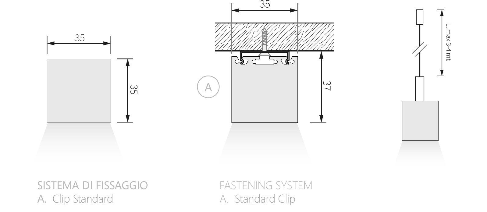 AREA Linear lighting profile for LED modules By Essenzialed