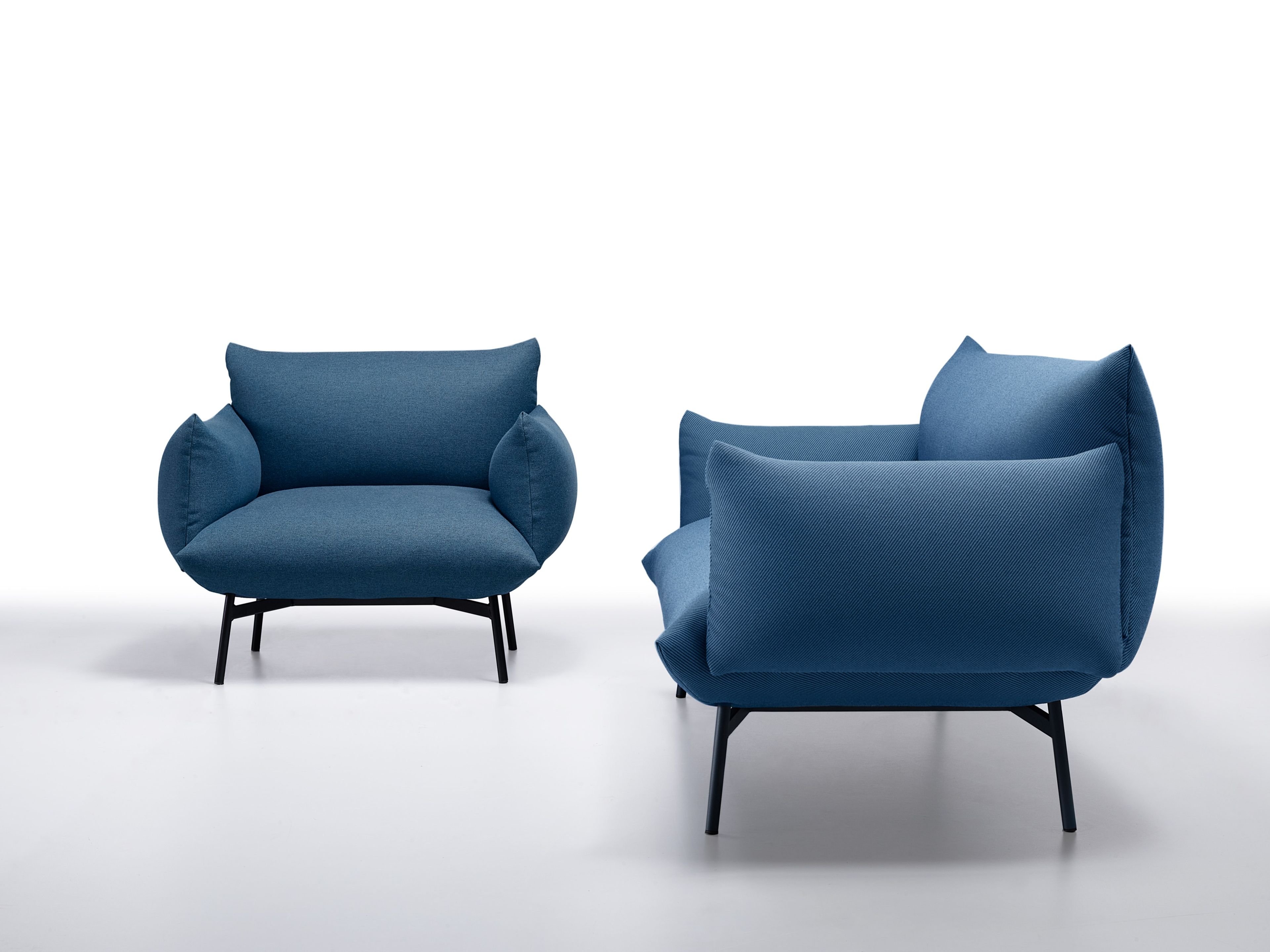 Upholstered fabric armchair with armrests AREA P_BR M TS Area Collection By Midj design Studio ...