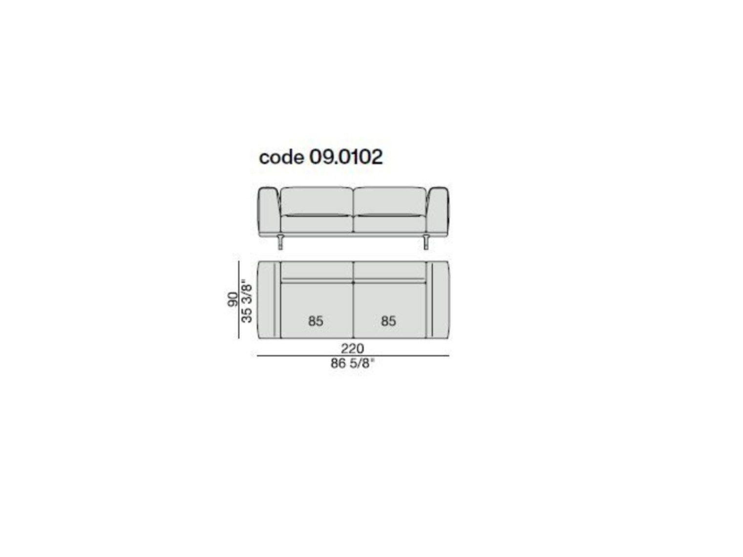 ARGO | 2 seater sofa 2 seater fabric sofa By Porada | design David Dolcini