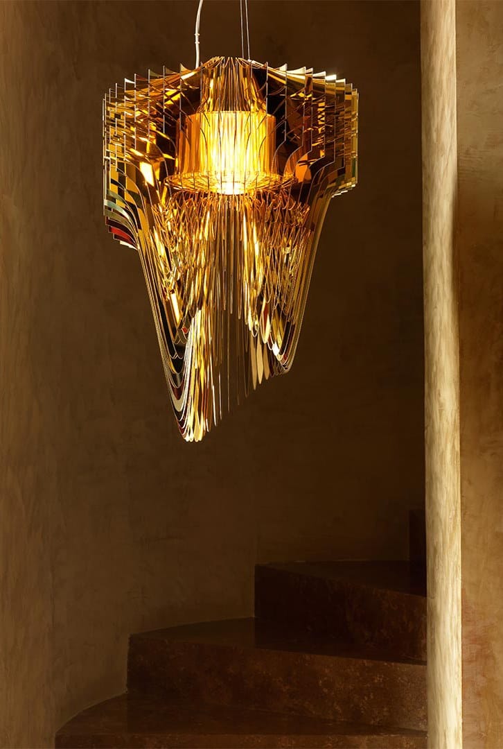 ARIA GOLD pendant lamp By Slamp design Zaha Hadid Design
