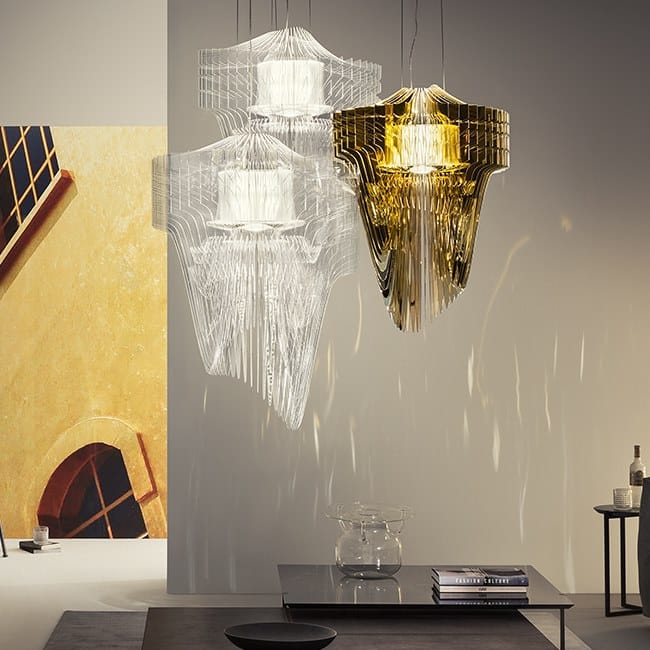 ARIA GOLD pendant lamp By Slamp design Zaha Hadid Design