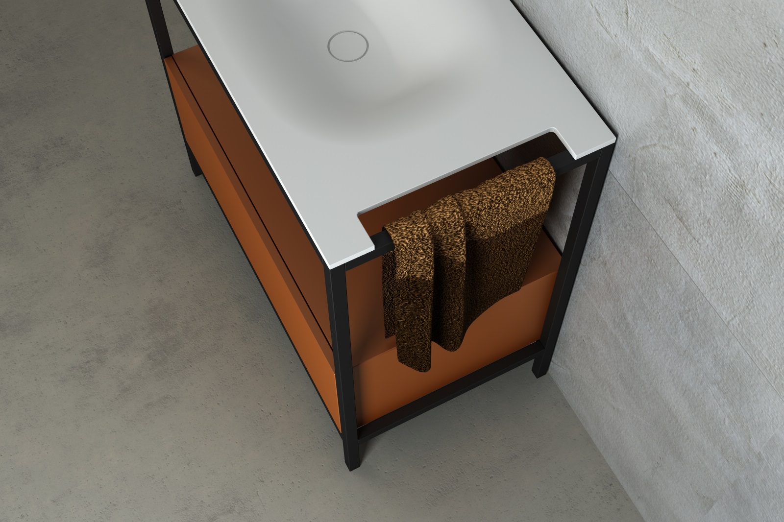 Sectional floor-standing metal console sink ARIA By MOMA Design