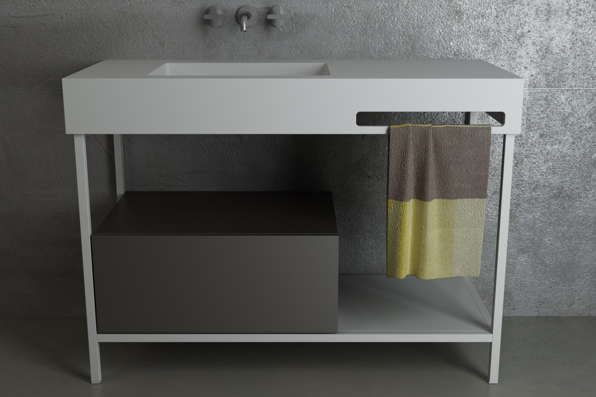 Sectional floor-standing metal console sink ARIA By MOMA Design