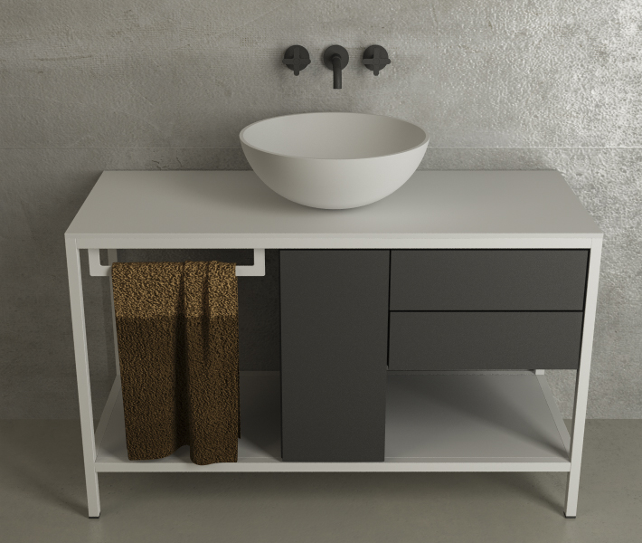 Sectional floor-standing metal console sink ARIA By MOMA Design