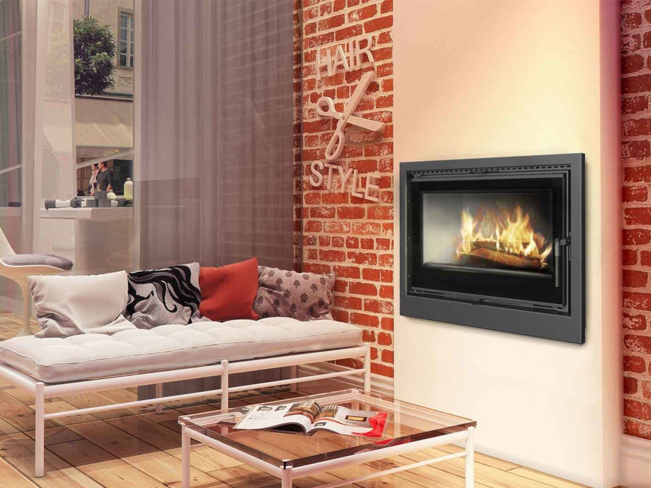 Steel Fireplace insert ARKE 95 By Kratki