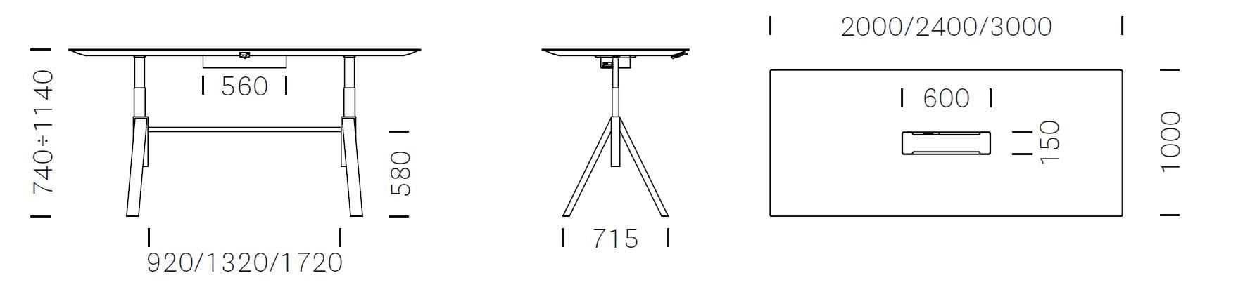 ARKI-TABLE ADJUSTABLE Письменный стол By Pedrali