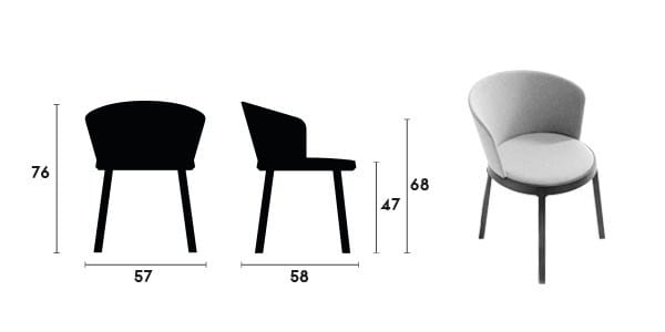 Fabric chair ARO 691T Aro Collection By Capdell design Carlos Tiscar