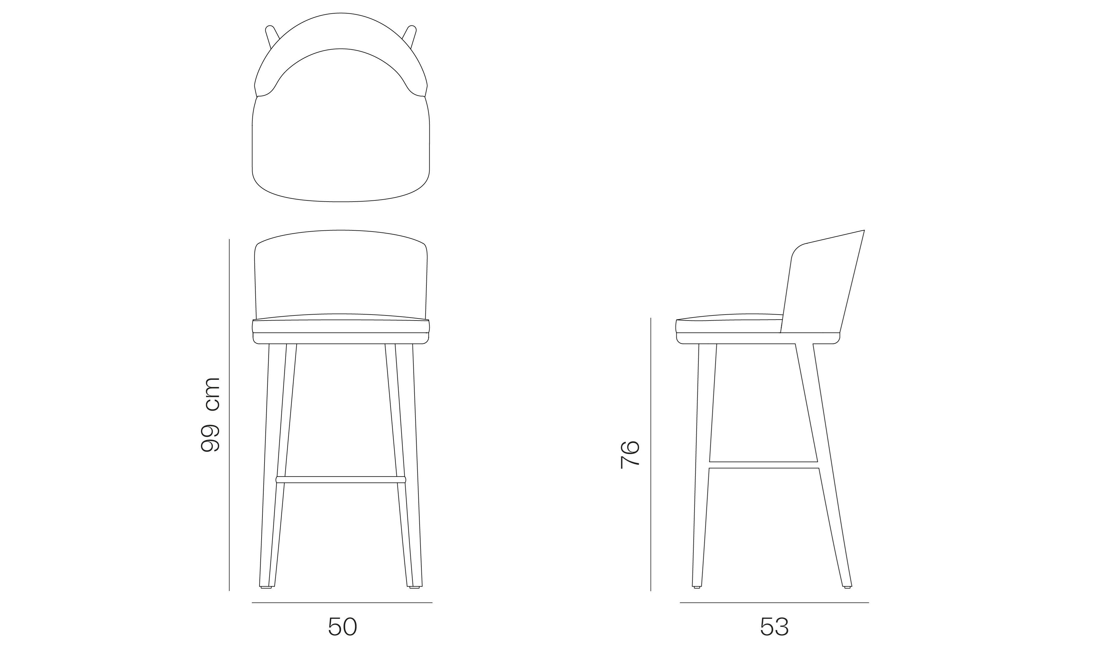 ARVEN L | Barstool High leather stool By PARLA | design Burcu Özdamar