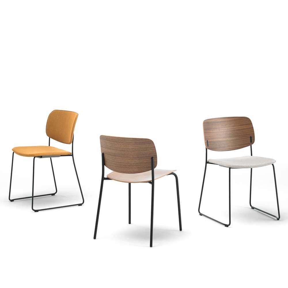 ARYN WOOD Stackable sled base fabric chair By INCLASS | design Jonathan ...