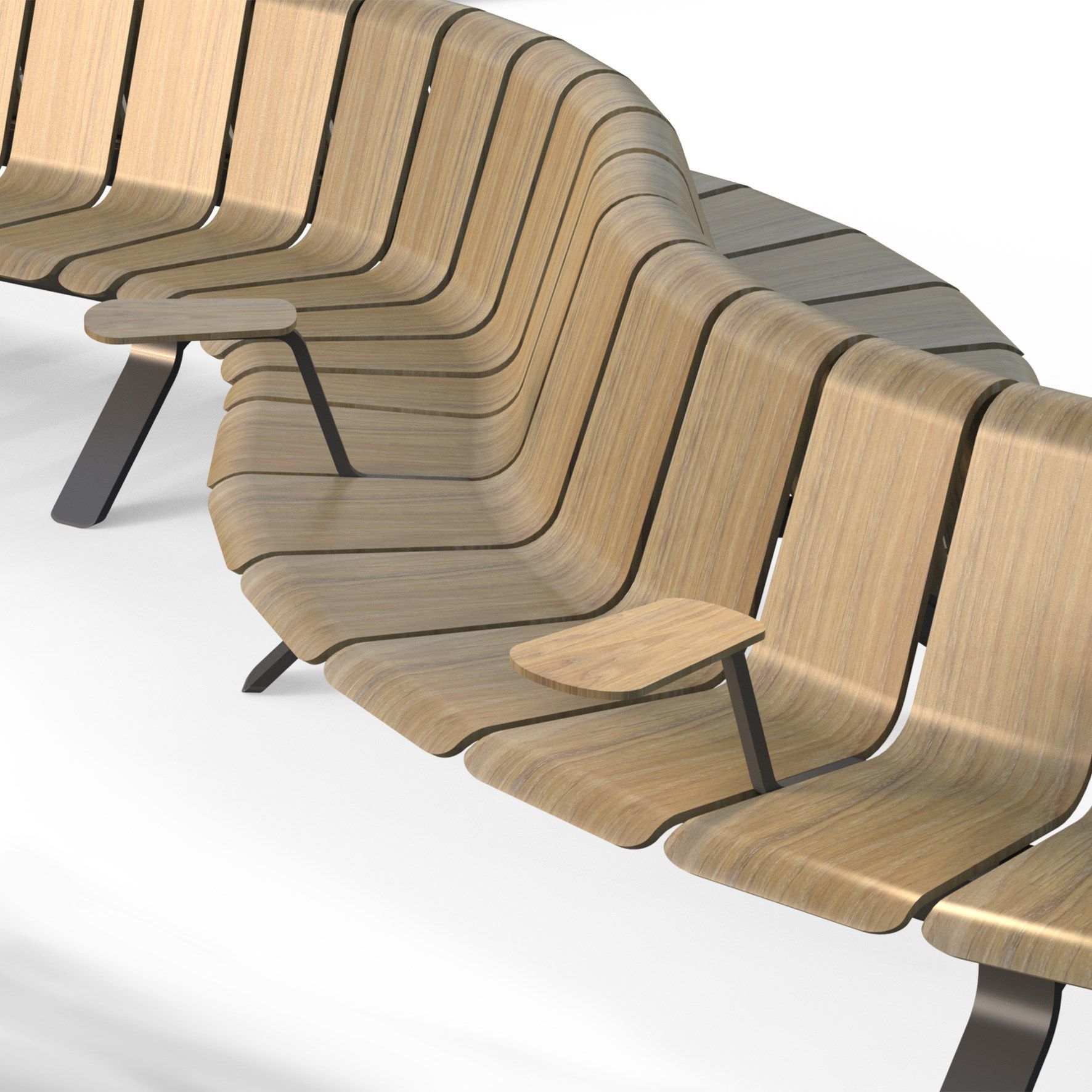 ASCENT BACK Modular multi-layer wood bench seating By Green Furniture ...
