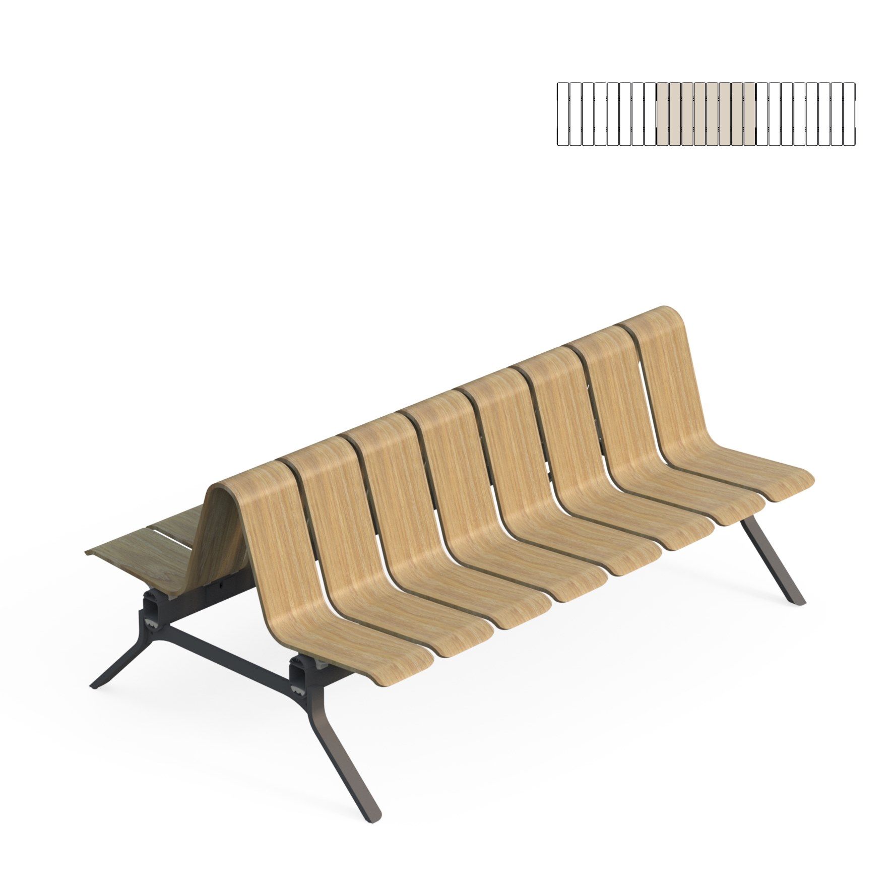 Modular multi-layer wood bench seating ASCENT DOUBLE BACK Ascent ...