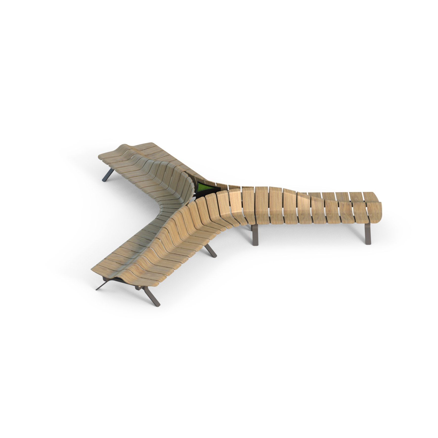 ASCENT DOUBLE RISE Modular multi-layer wood bench seating By Green ...