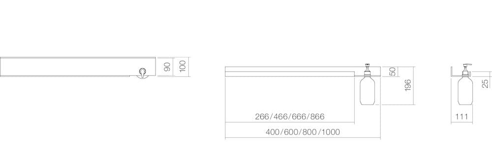 Aluminium towel rack / bathroom wall shelf ASSIST By Alape