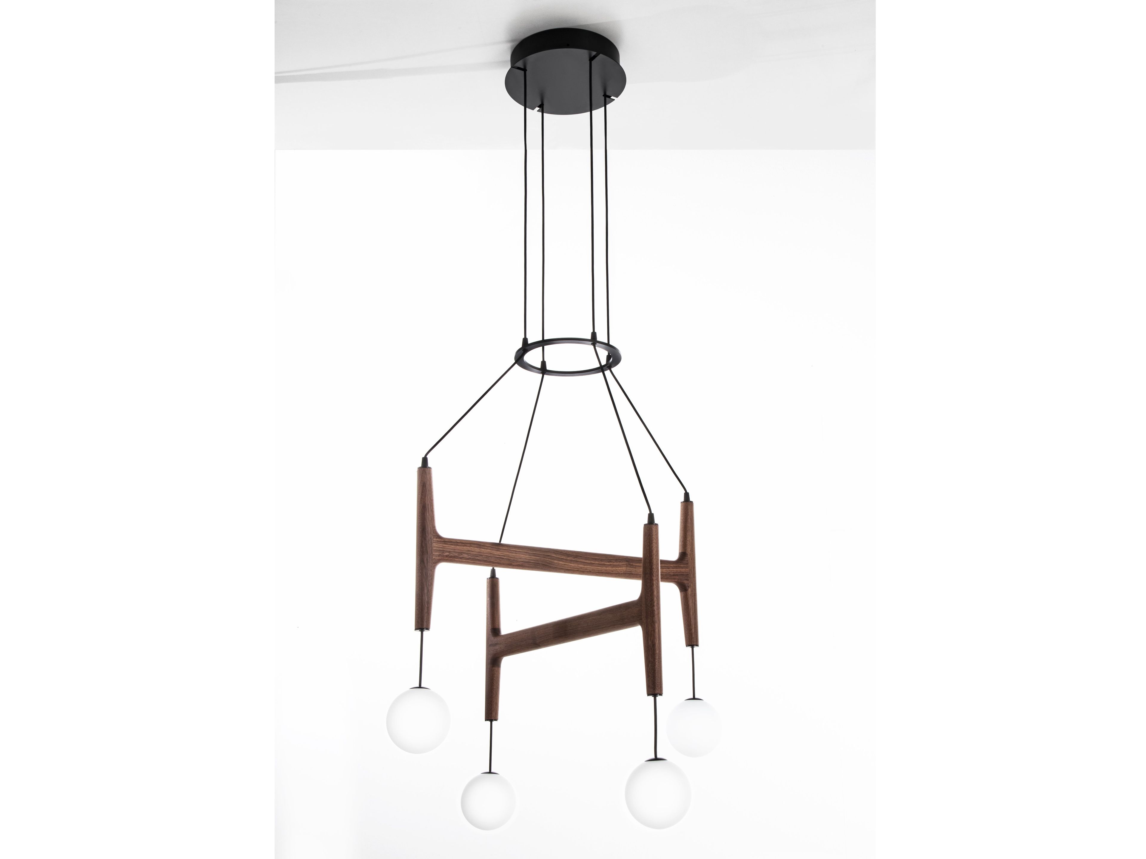 ASTRA Canaletta walnut pendant lamp By Porada | design David Dolcini