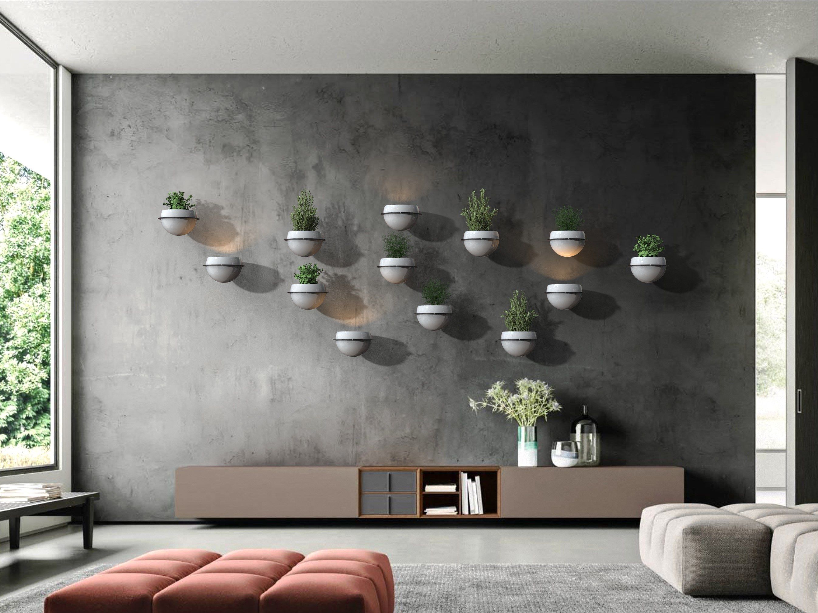 GLOBE Wall-mounted metal vase By BLOSS | design Studio Nove.3